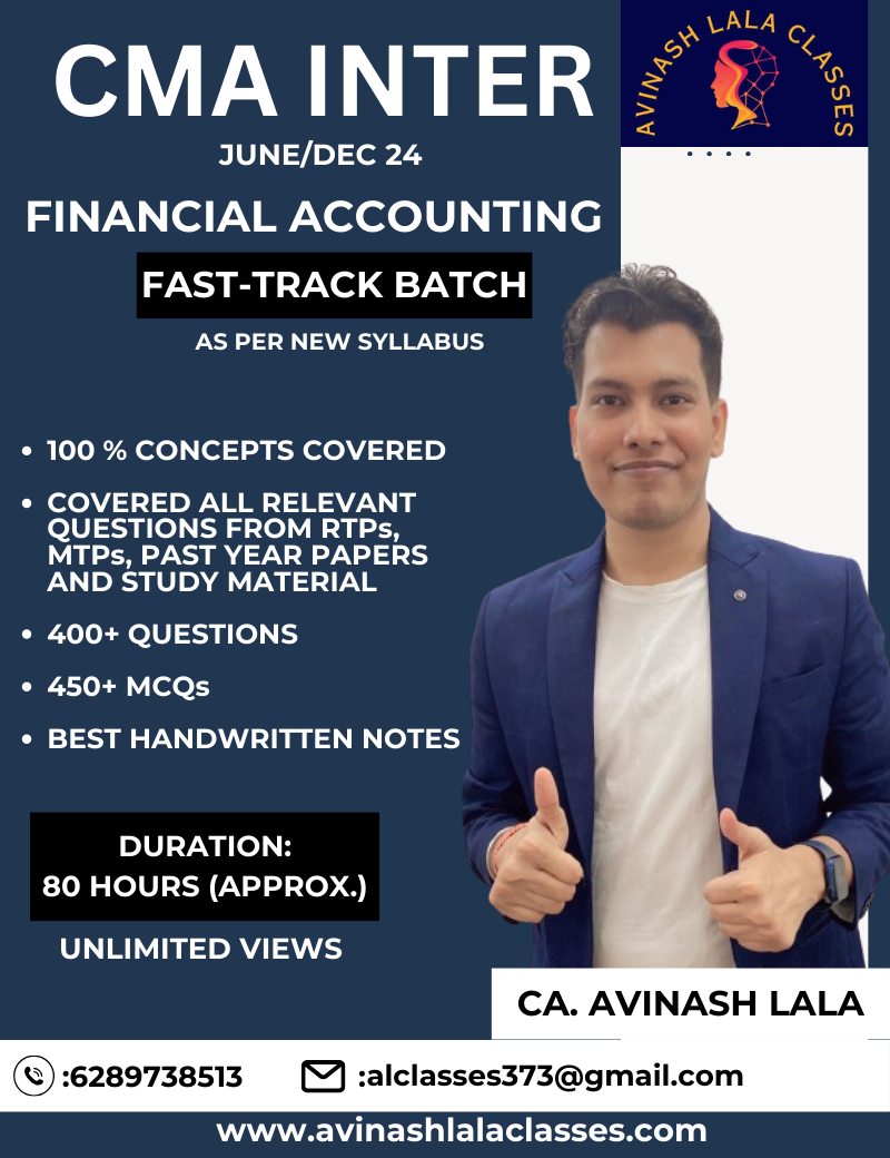 CMA Inter Financial Accounting Fast Track Course By CA Avinash Lala | Avinash Lala Classes